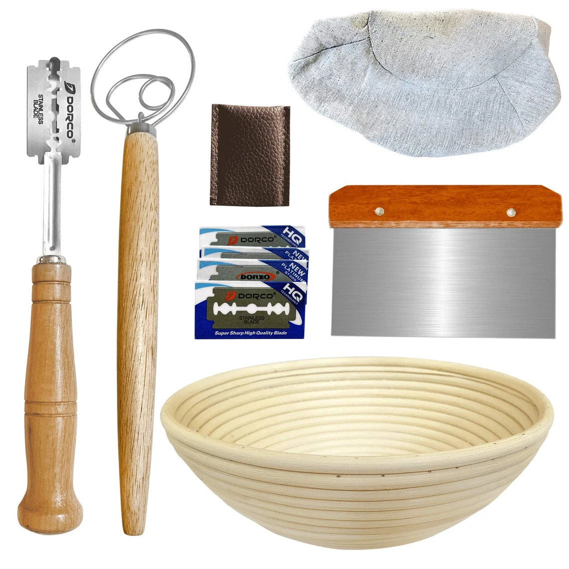 10 Inch Round Banneton Proofing Basket Set - RoEsha