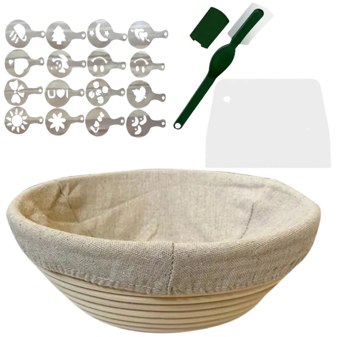 9inch Round Banneton Bread Proofing Basket Set - RoEsha